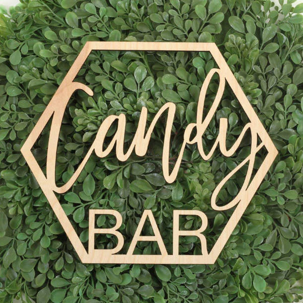The Party Aisle™ Candy Bar Sign Wall Décor | Wayfair