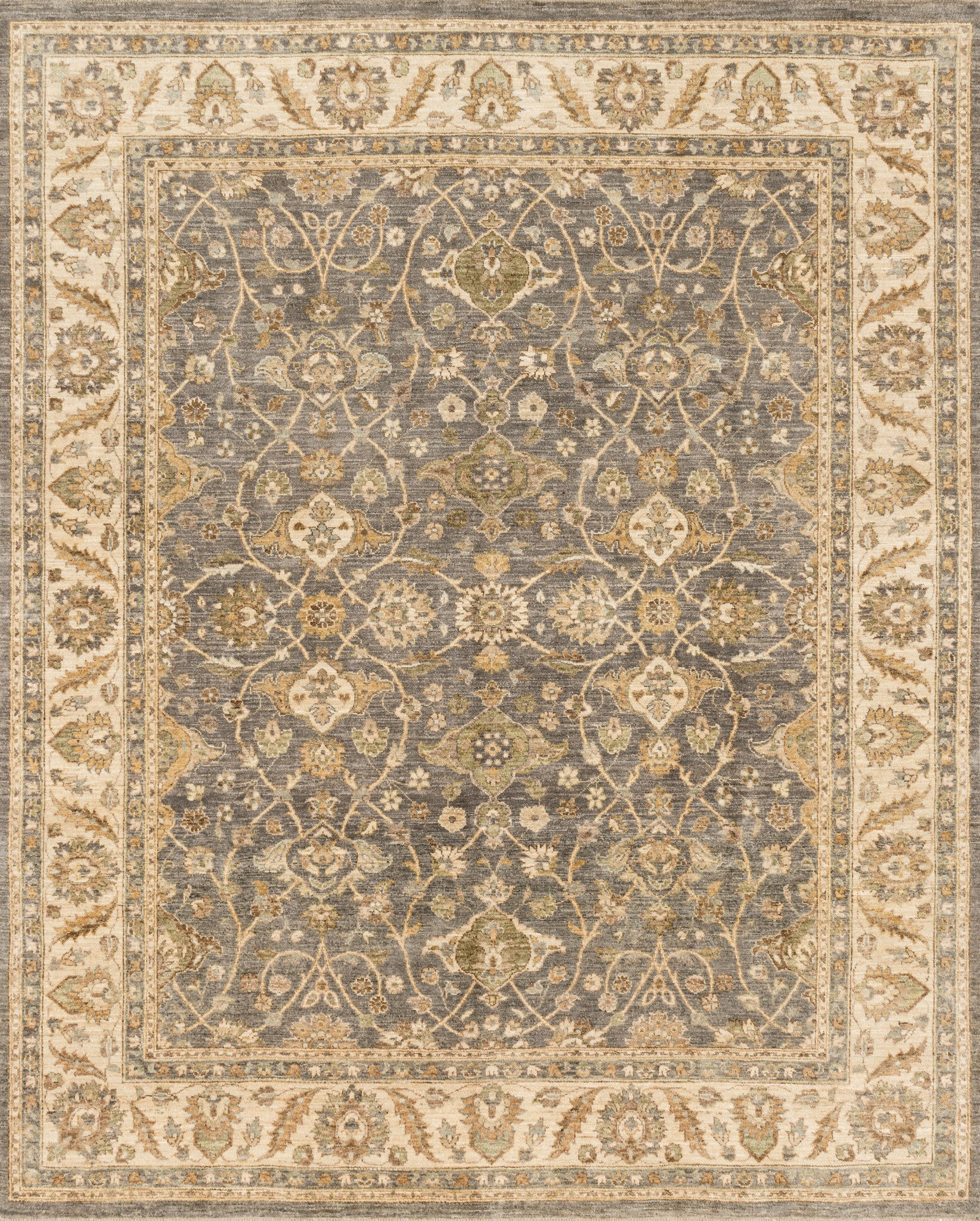 Loloi Rugs Majestic Hand-Knotted Wool Gray/Ivory Area Rug | Wayfair