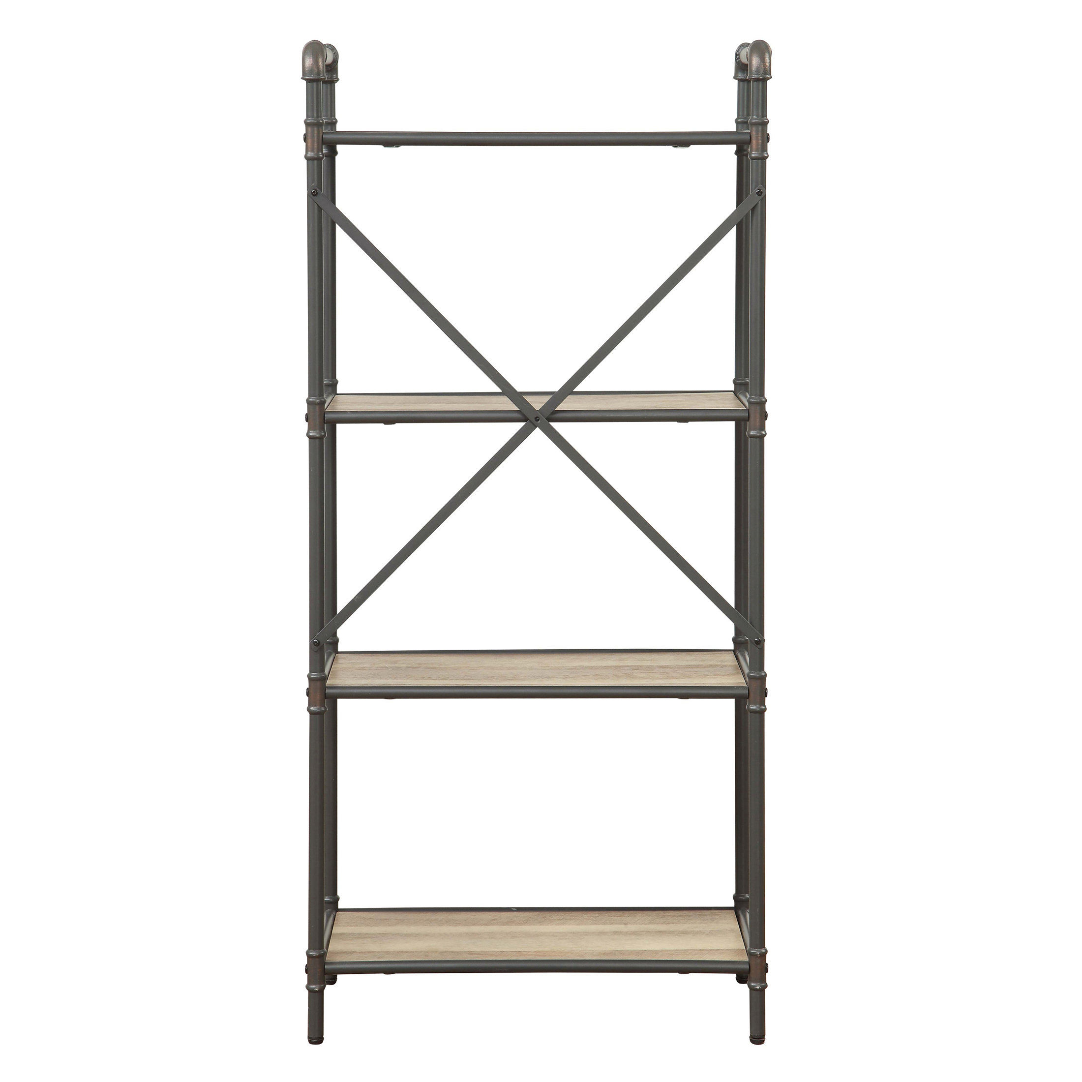 Trent Austin Design® Three Tier Metal Bookshelf With Wooden Shelves ...