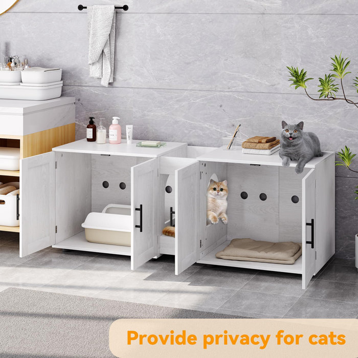 Tucker Murphy Pet™ Wooden Cat Hidden Litter Box Enclosure Furniture ...