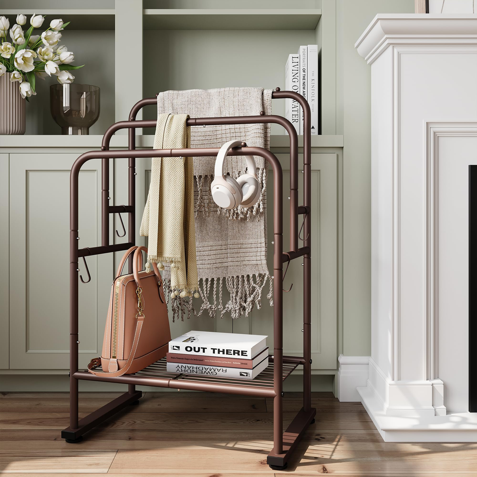 ONFRJFVR 40-inch tall standing three-tier outdoor towel rack - Wayfair ...