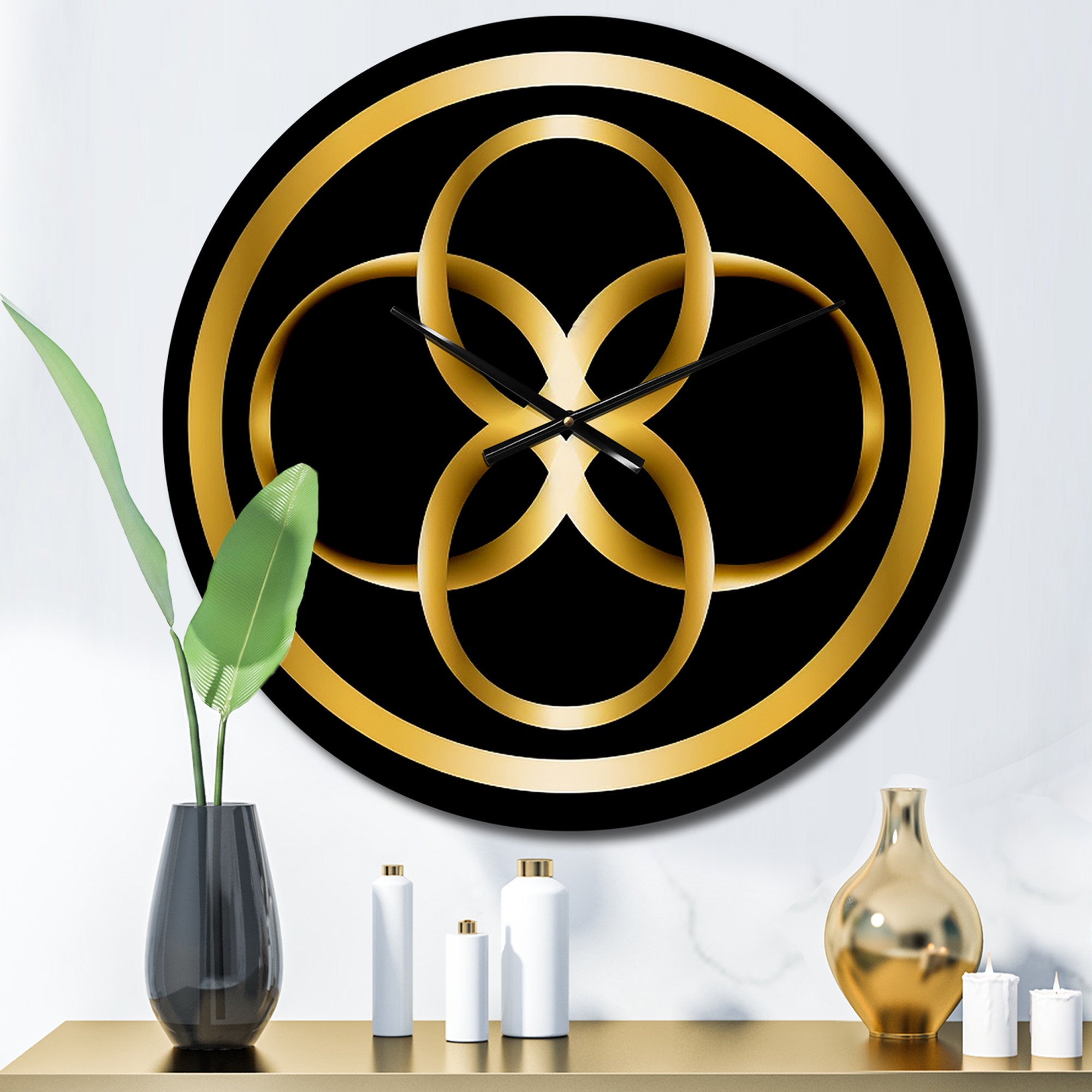 East Urban Home Sacred Geometry Seal in Gold on Black XI - Modern ...