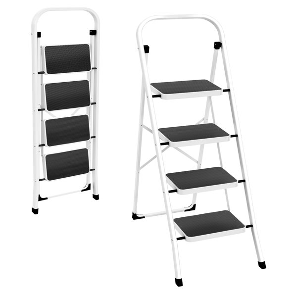 WFX Utility™ 4 Step Folding Ladder, Lightweight Portable Stepladder ...