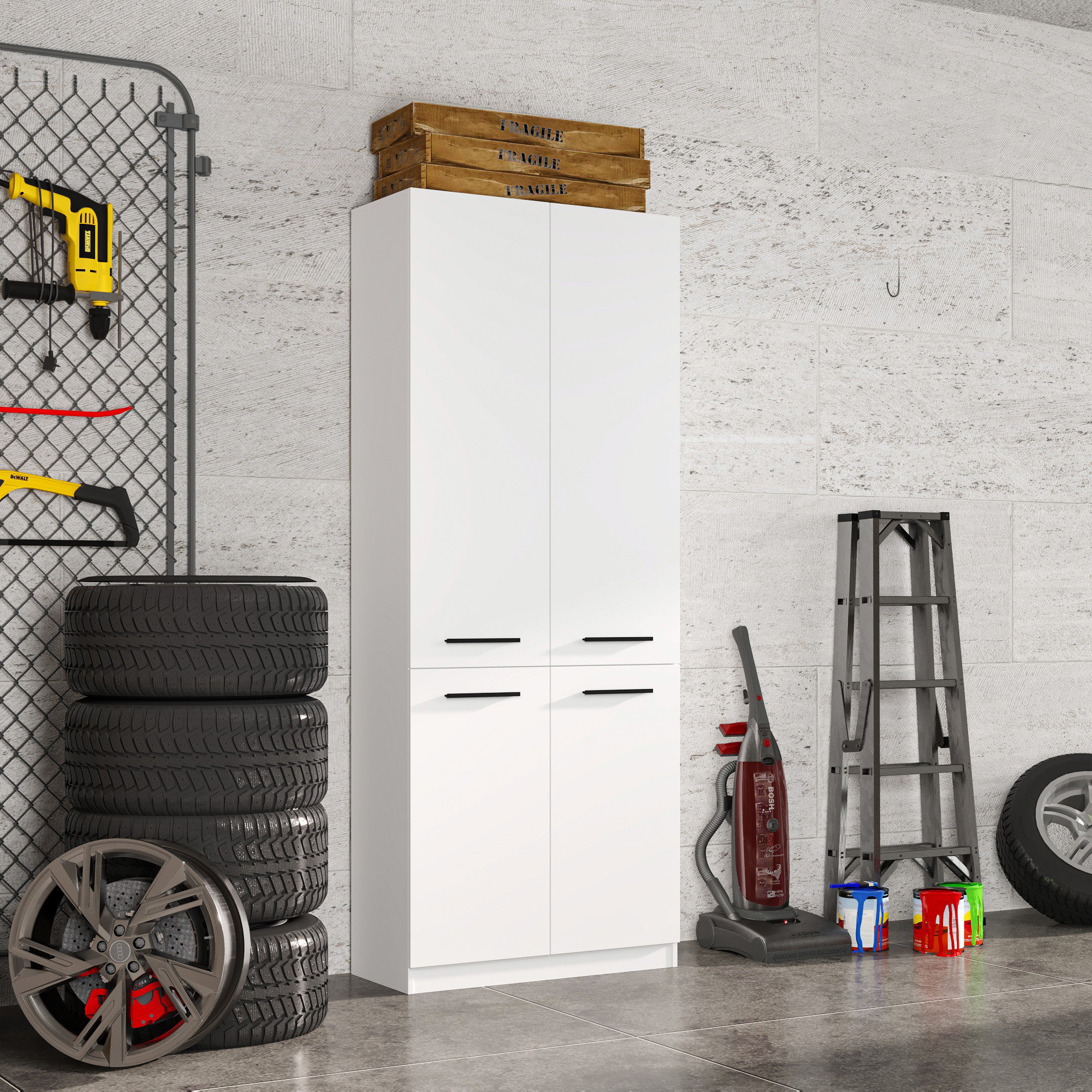 WFX Utility™ Armoire de garage 4 portes avec 2 paniers à linge ...