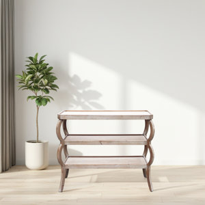 Ophelia & Co. Farmhouse 3-Tier Brown Wood Console Table | Wayfair