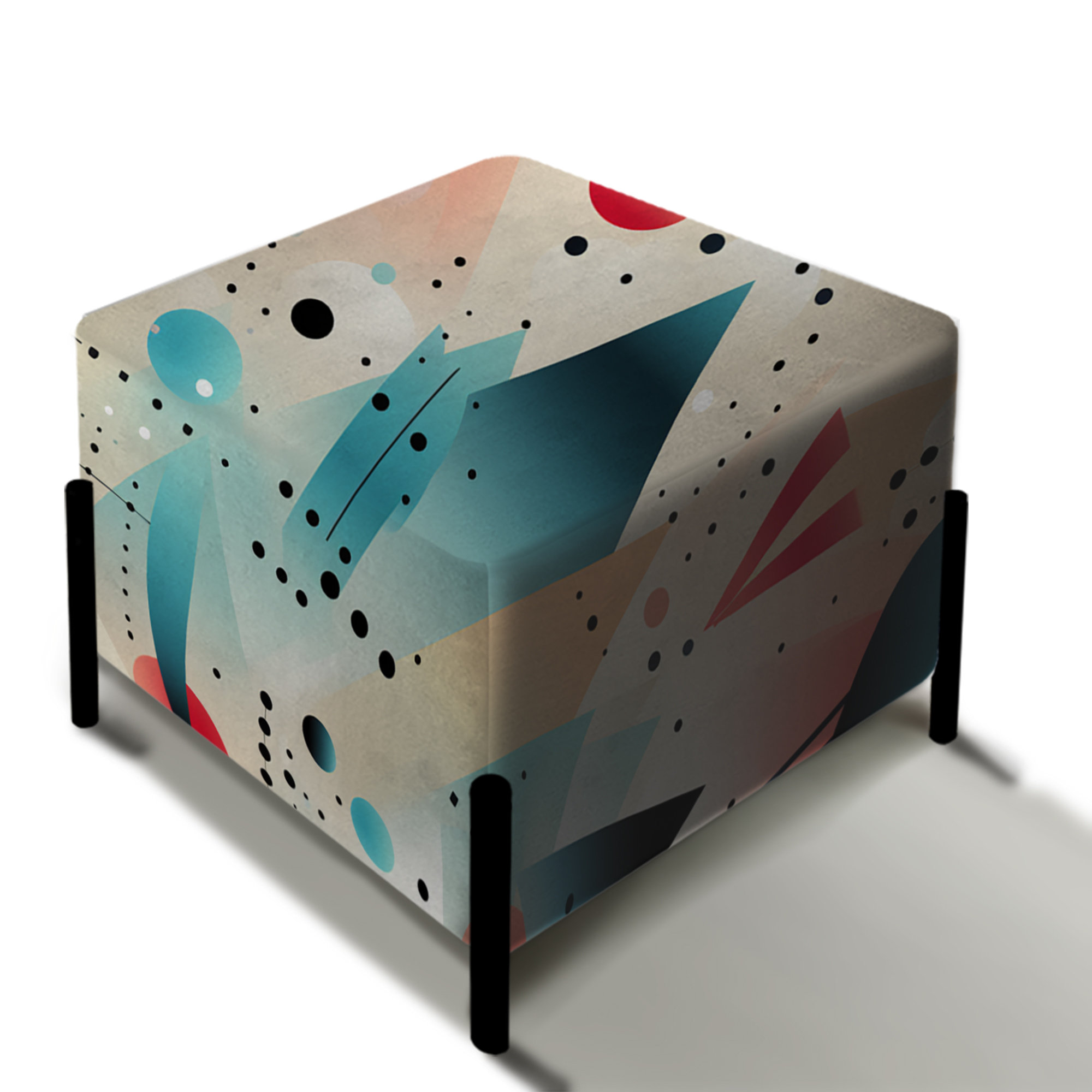 Design Art Blue Funky Retro Triangular Sphere Dream - Vintage Square ...