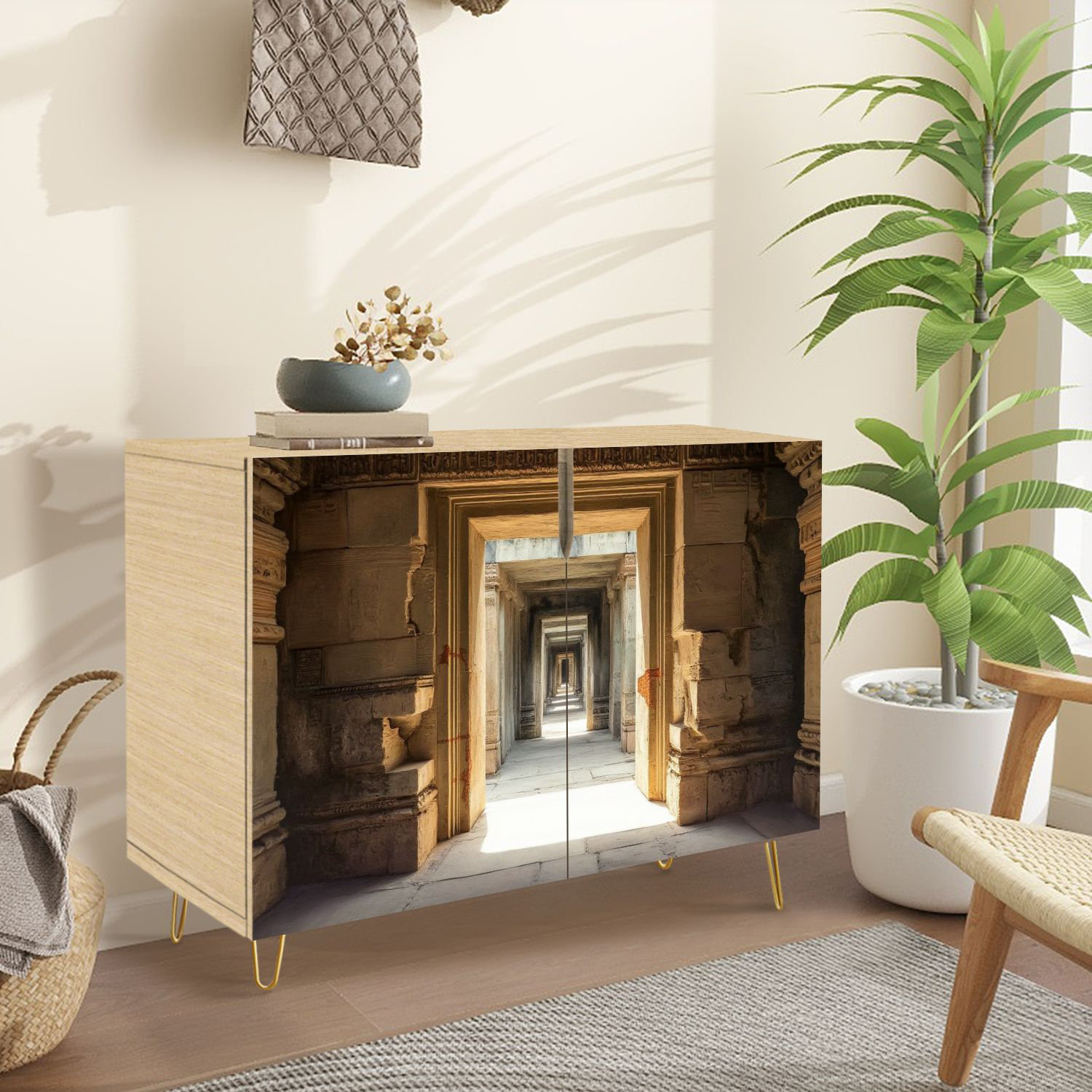 East Urban Home Sideboard Buffet Cabinet with Storage Temples hallway ...