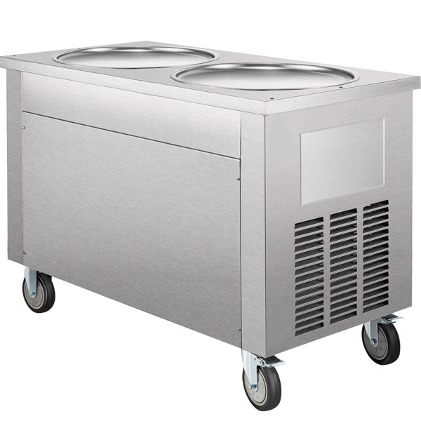 VEVOR Commercial Rolled Ice Cream Machine, 1800W Stir-Fried Ice Roll ...