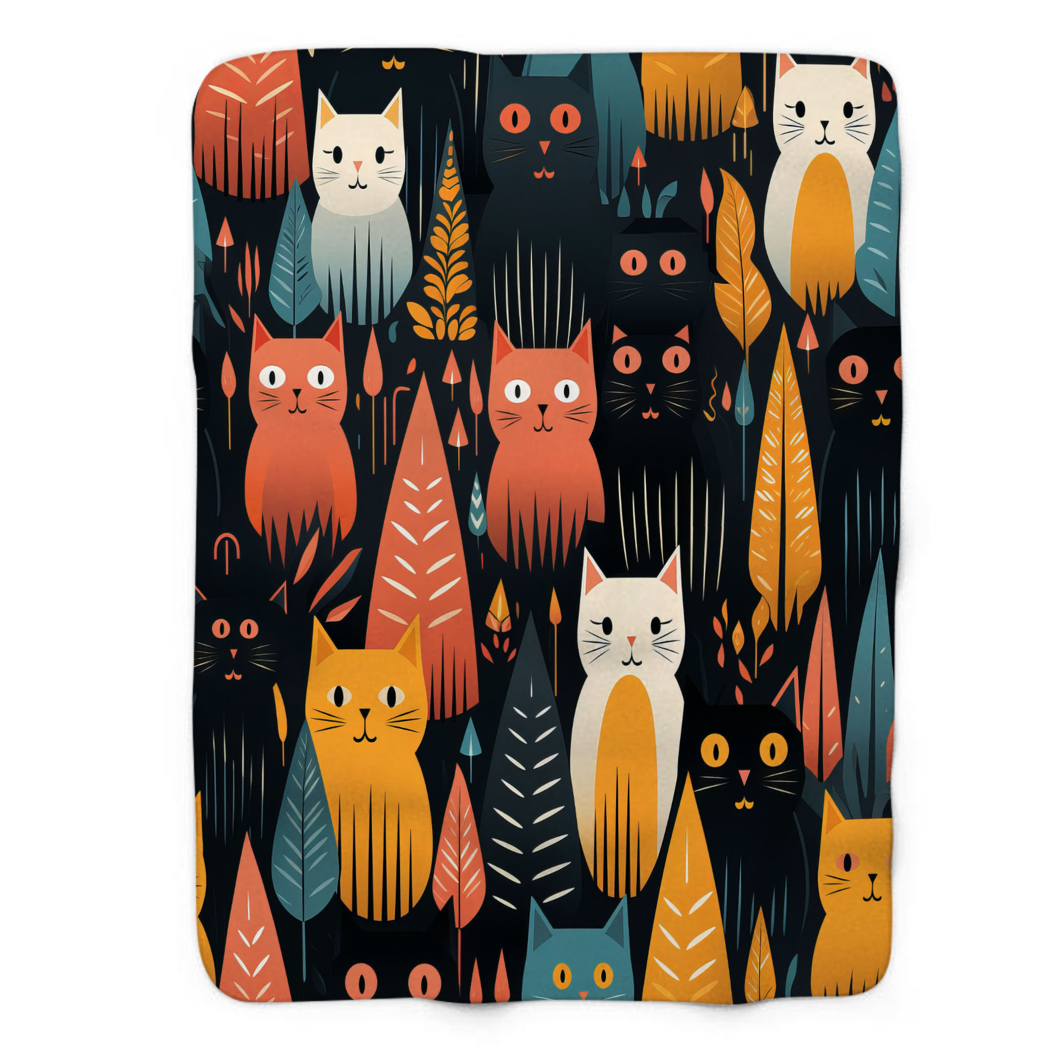 MentionedYou Trick-or-Treat Cats - 1 Piece Premium Sherpa Blanket | Wayfair