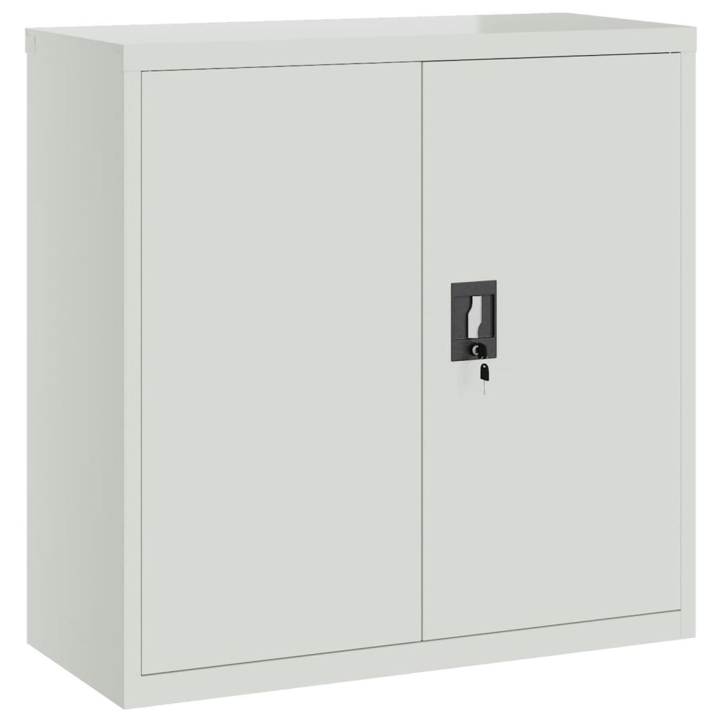 Inbox Zero Office Cabinet With 2 Doors, Gray, 35.4" - Steel Storage ...