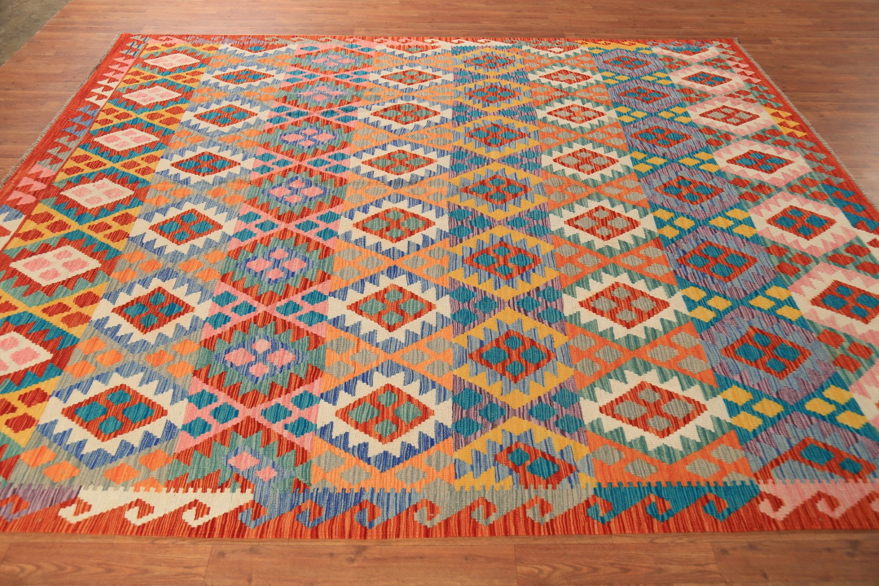 Dakota Fields South Western Style Kilim Wool Area Rug 8x10 | Wayfair