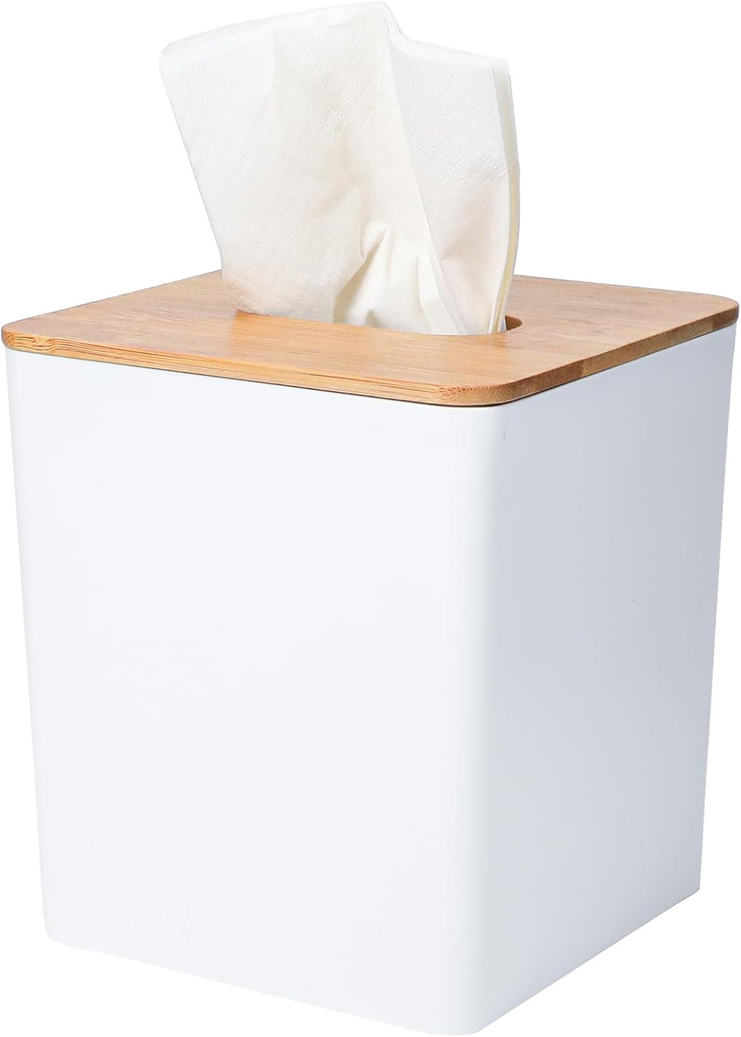 Latitude Run® Tissue Box Cover Square,Tissue Box Holder With Bamboo Lid ...