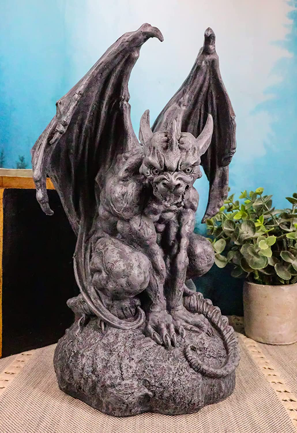 Trinx Hament Cathedral Guardian Crouching Winged Gargoyle Statue ...
