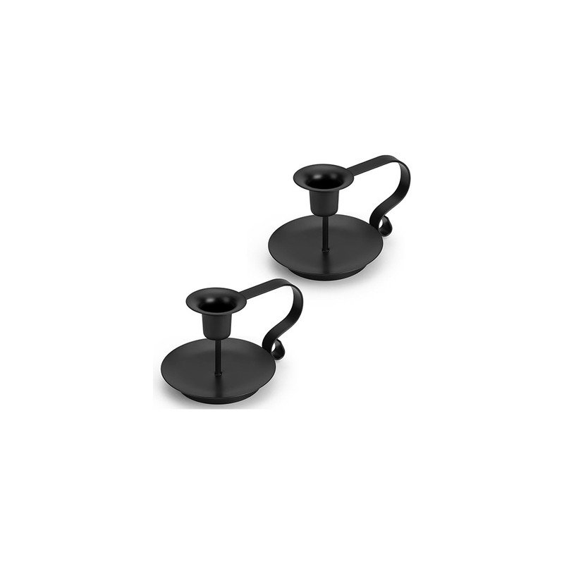 Alcott Hill® Candle Holder, Taper Candle Stick Holder, 2 Pack Candle Stick Holder, Black ...