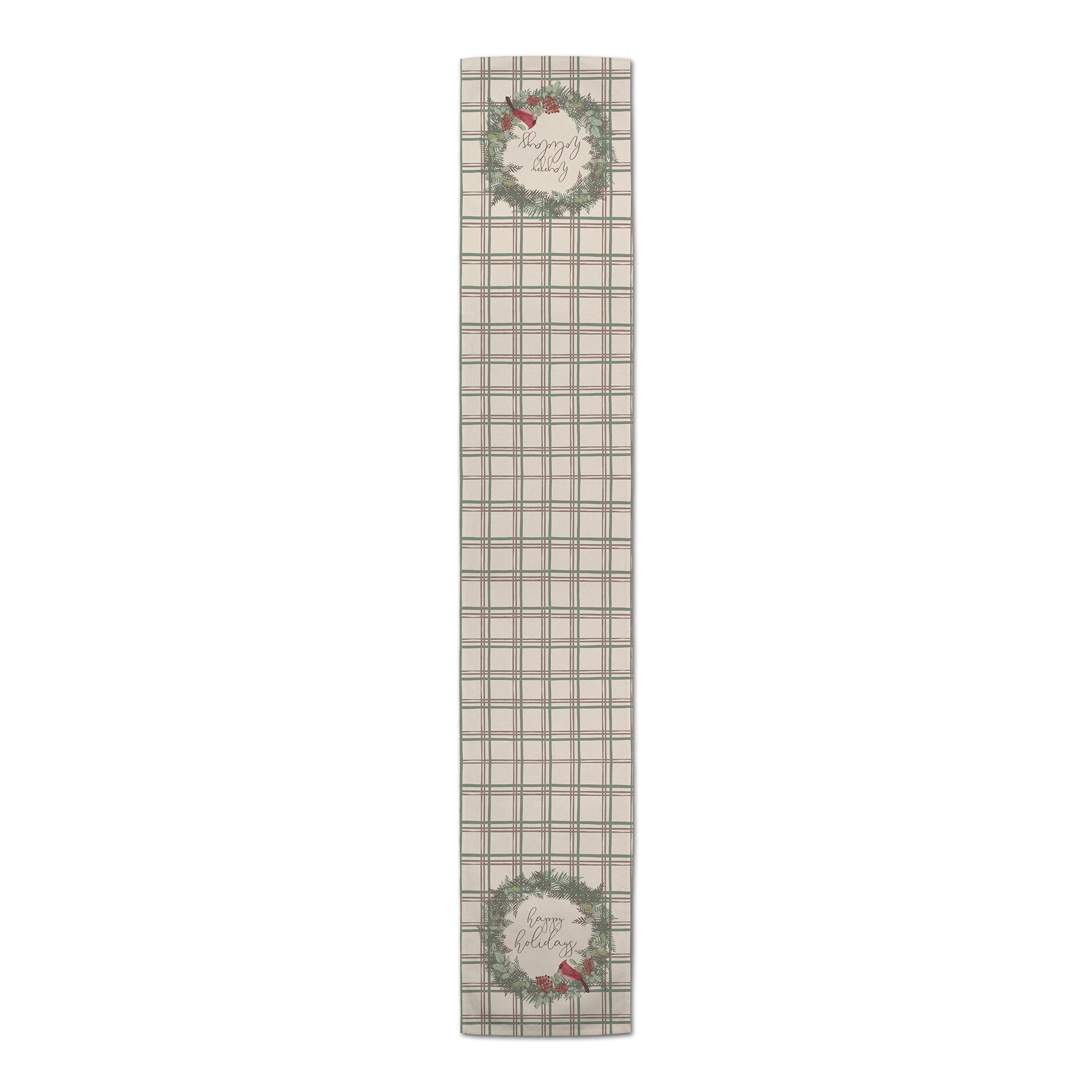 The Holiday Aisle® Happy Holidays Plaid Table Runner - Wayfair Canada