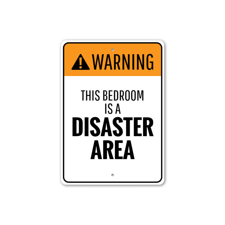 Lizton Sign Shop, Inc Bedroom Warning Aluminum Sign | Wayfair