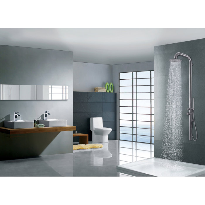 HEATGENE Outdoor Shower With Body Jets And Handheld, Wall-Mounted ...