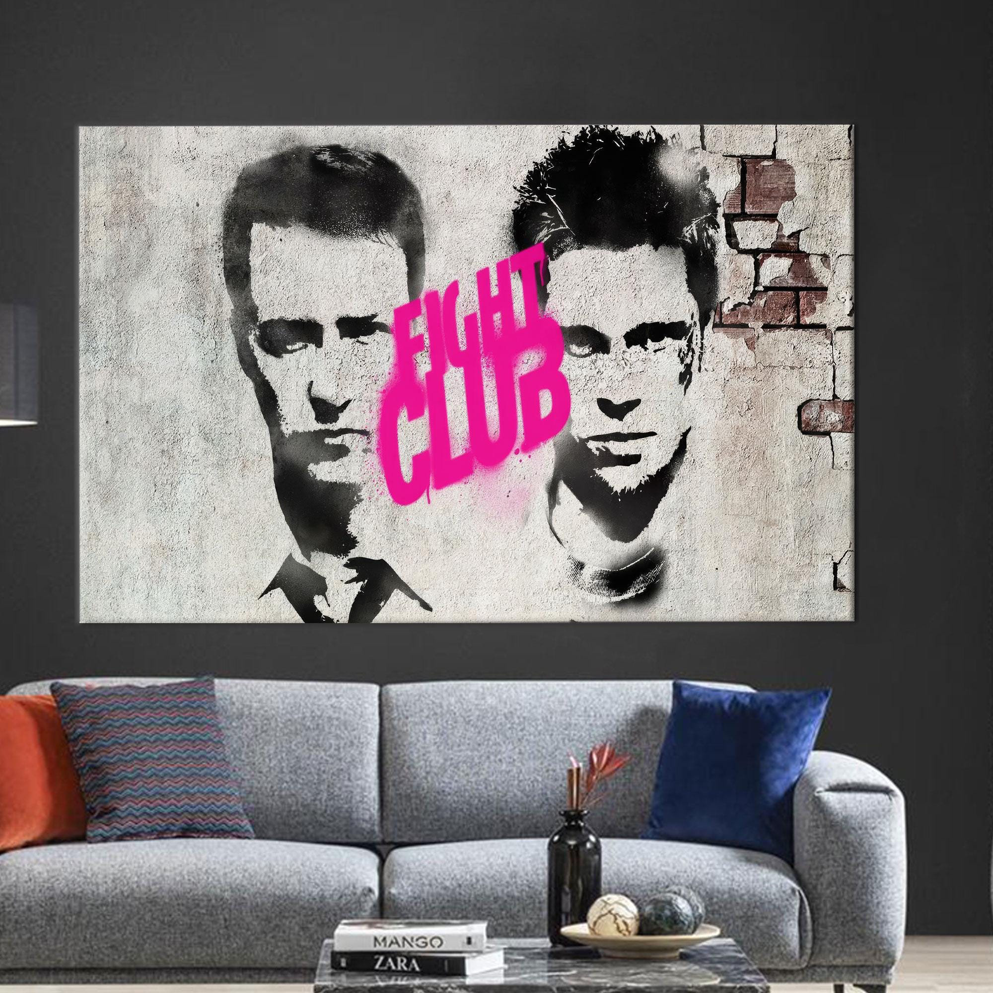 kayra export Large Graffiti Wall Art Featuring Fight Club for a Unique ...