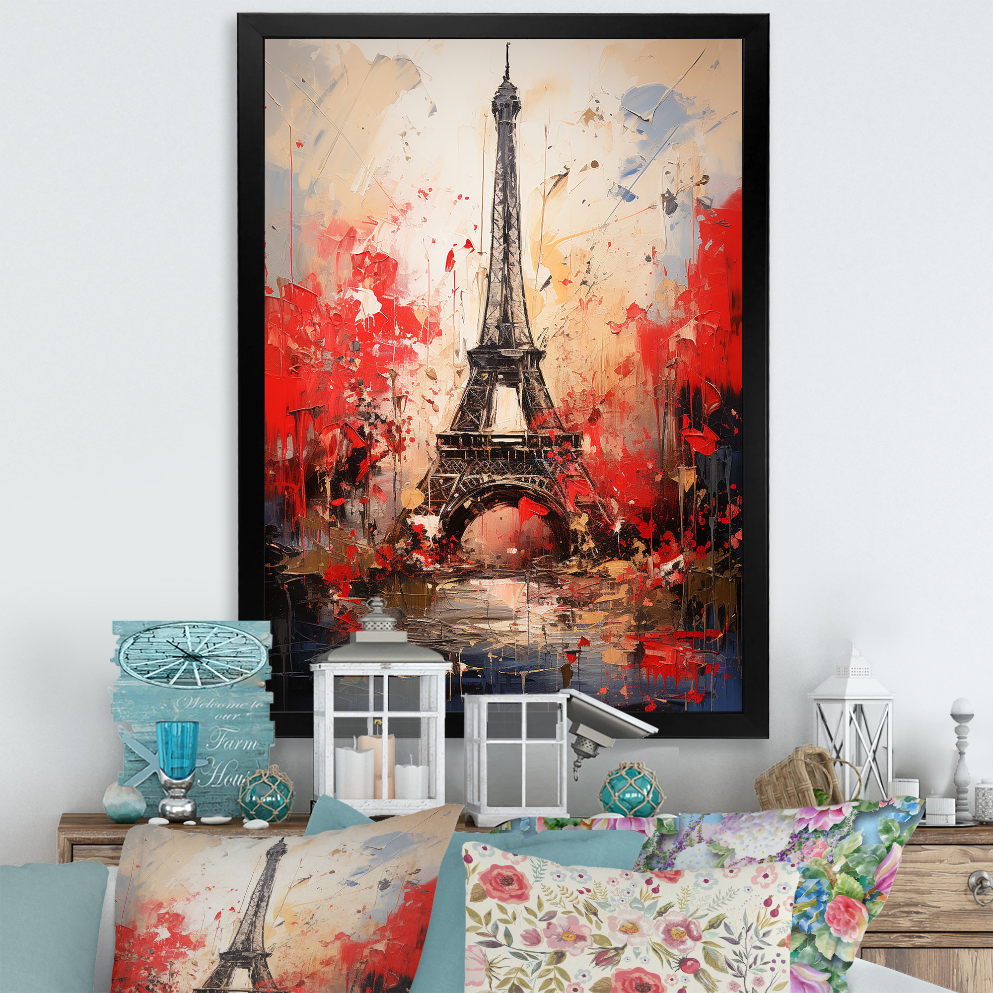 One Allium Way® Beige Eiffel Tower In Paris - City Paris Wall Art | Wayfair