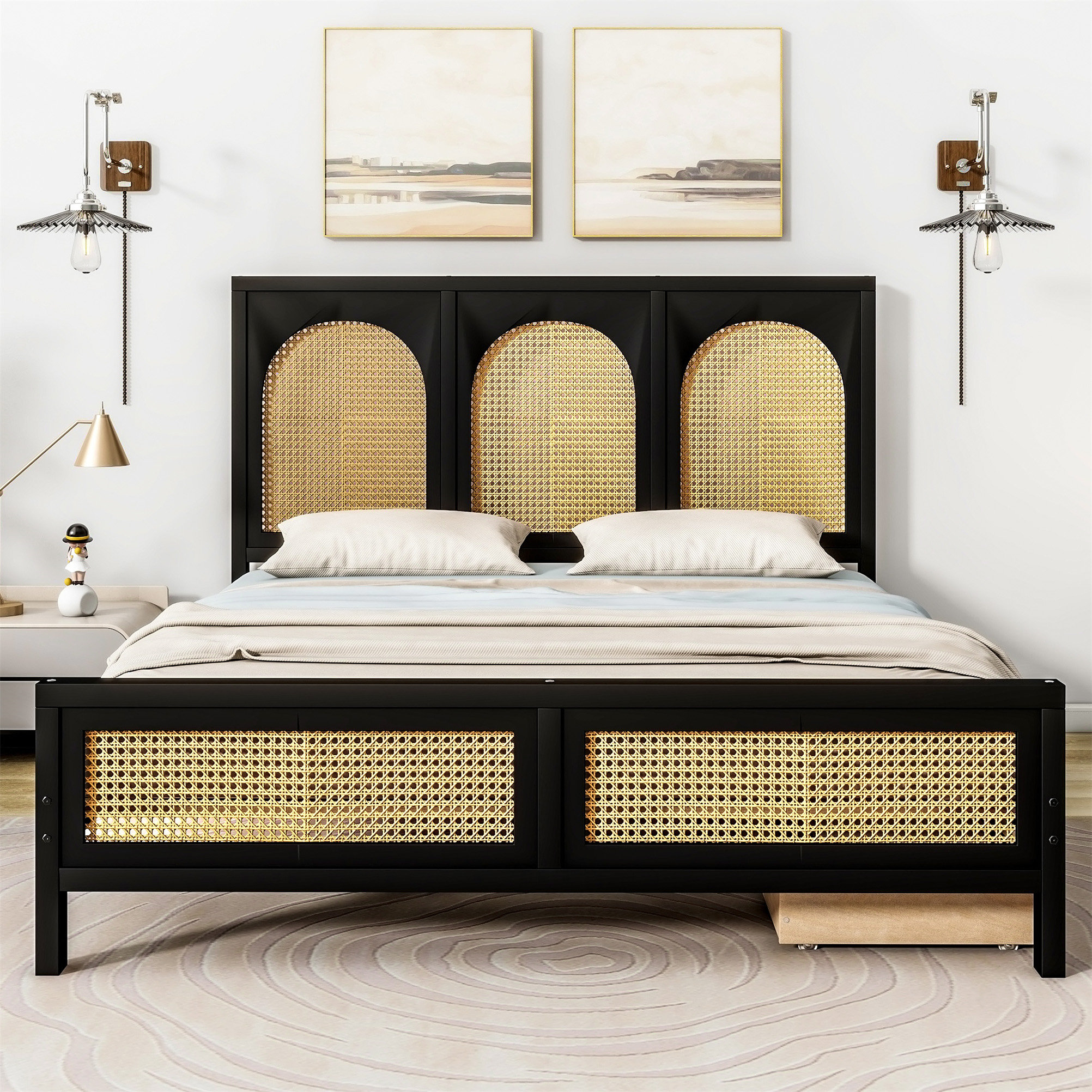 Bay Isle Home™ Wood Storage Platform Bed With 2 Drawers | Wayfair