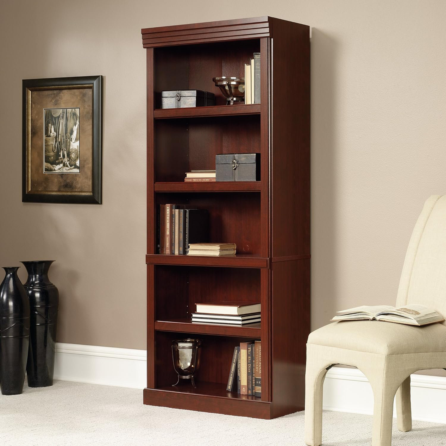 17 Stories Library/Book Shelf, L:29.80" x W:13.09" x H:71.26", Classic ...