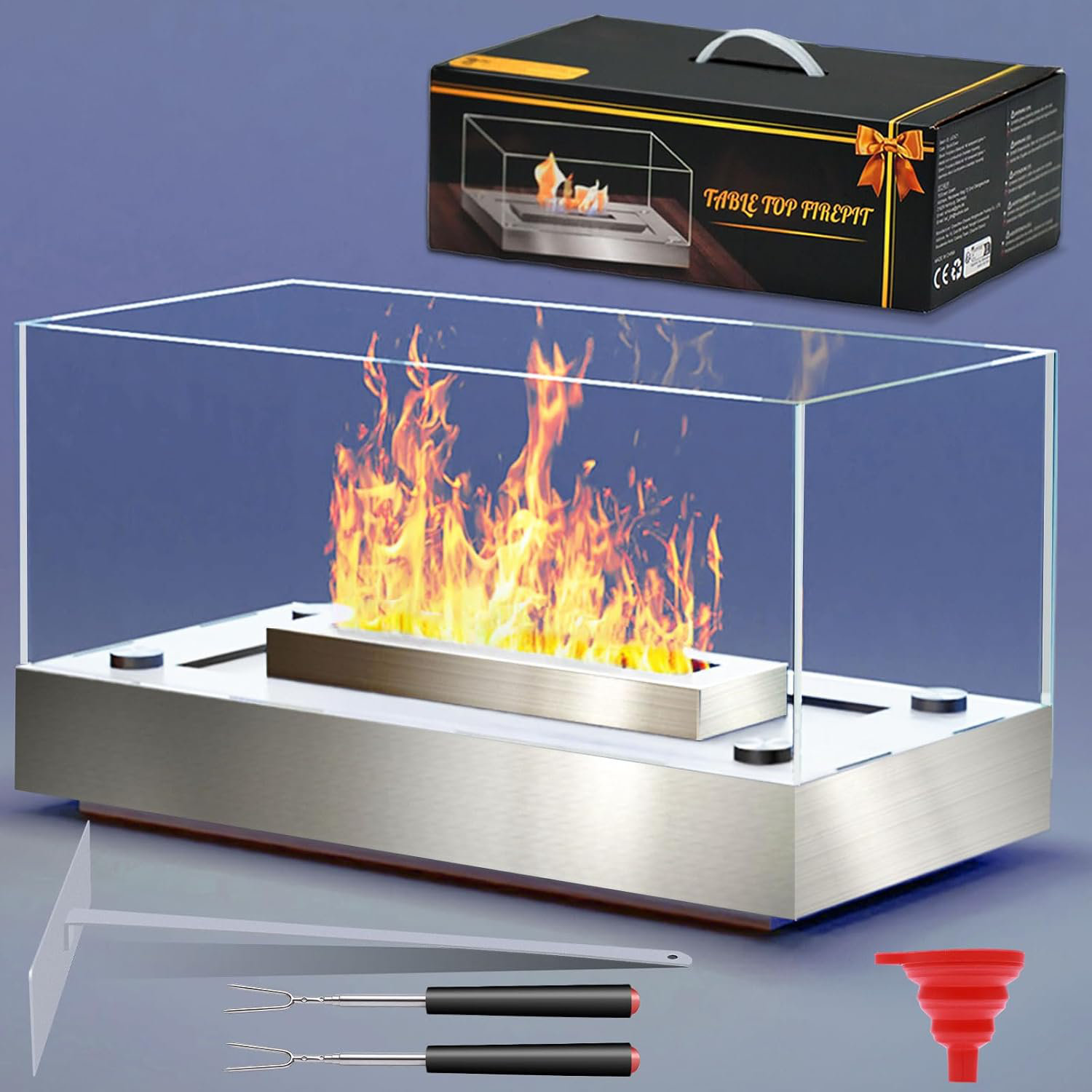 INKEDZ Tabletop Fire Pit - 2024 Upgrade Stainless Steel Alcohol ...