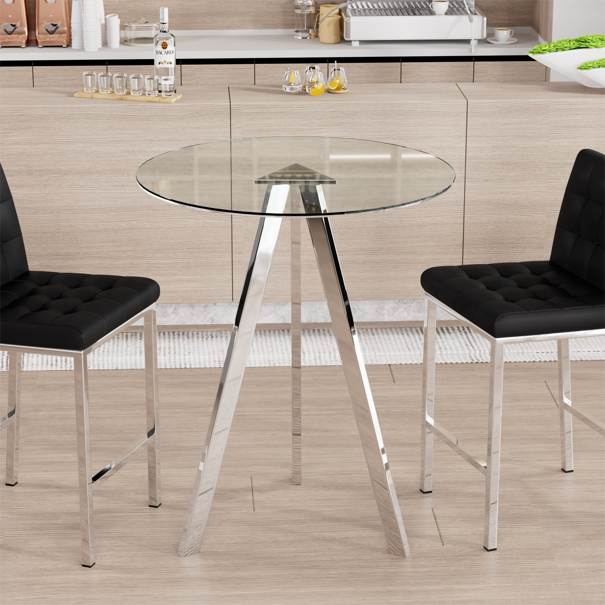 Holaki 31.5" Round Tempered Glass Table | Wayfair