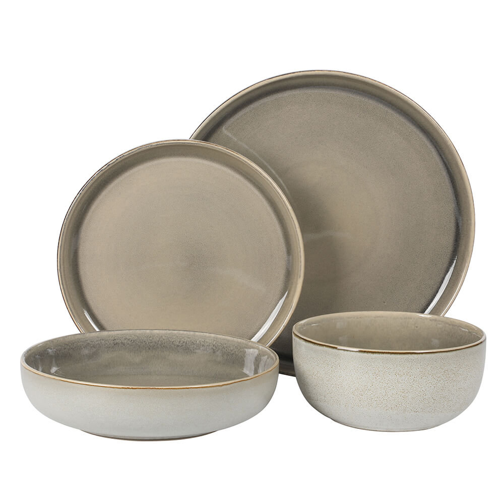 Gibson Elite Sunveil 16 Piece (Service for 4) Plates and Bowls Reactive ...