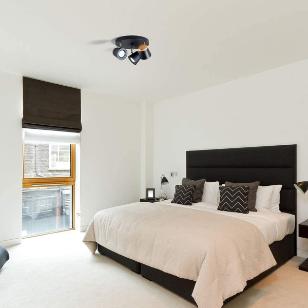 Latitude Run® 3-Light Directional Spotlight,Matte Black And Natural ...