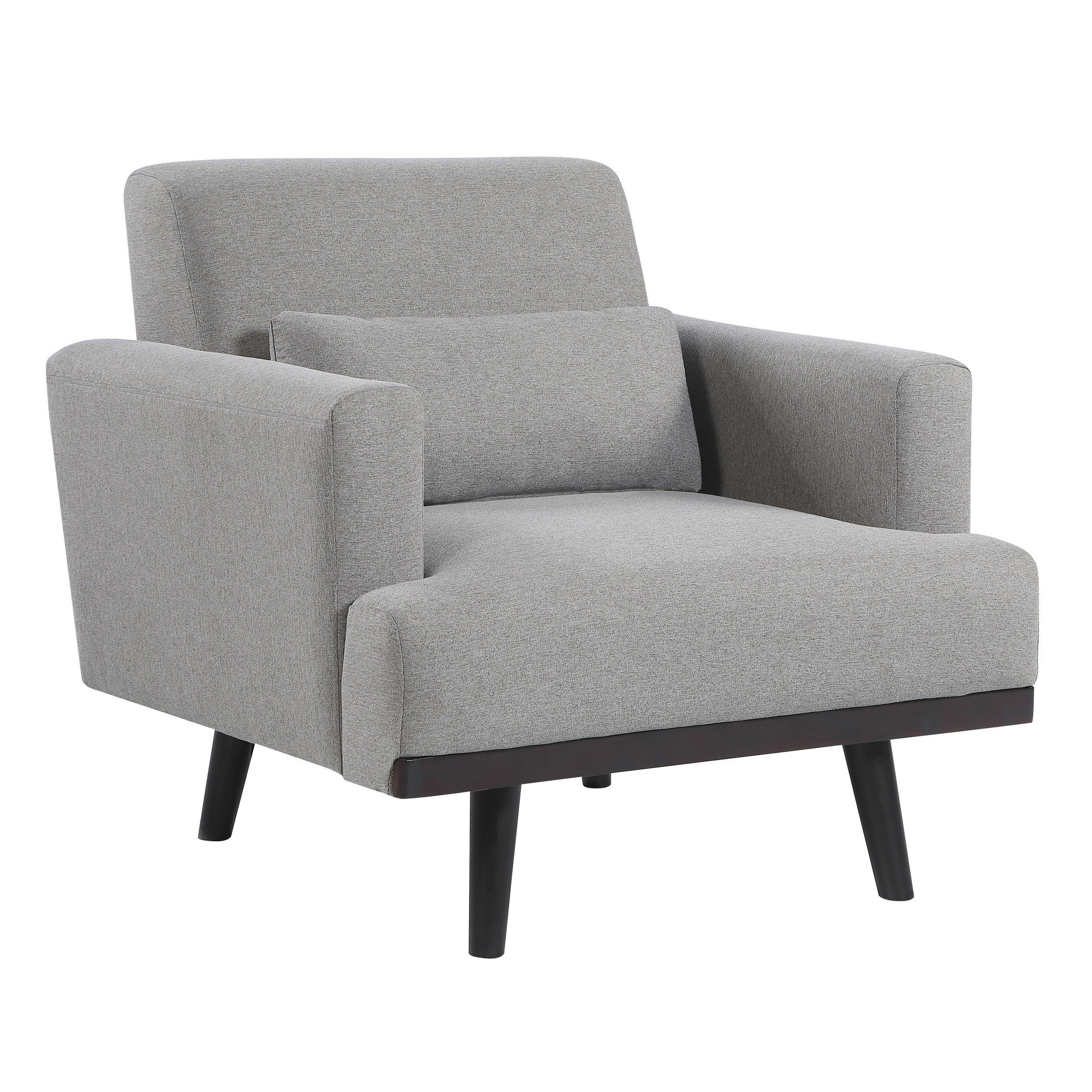 George Oliver Luca Sharkskin and Dark Brown Recessed Arm Chair ...