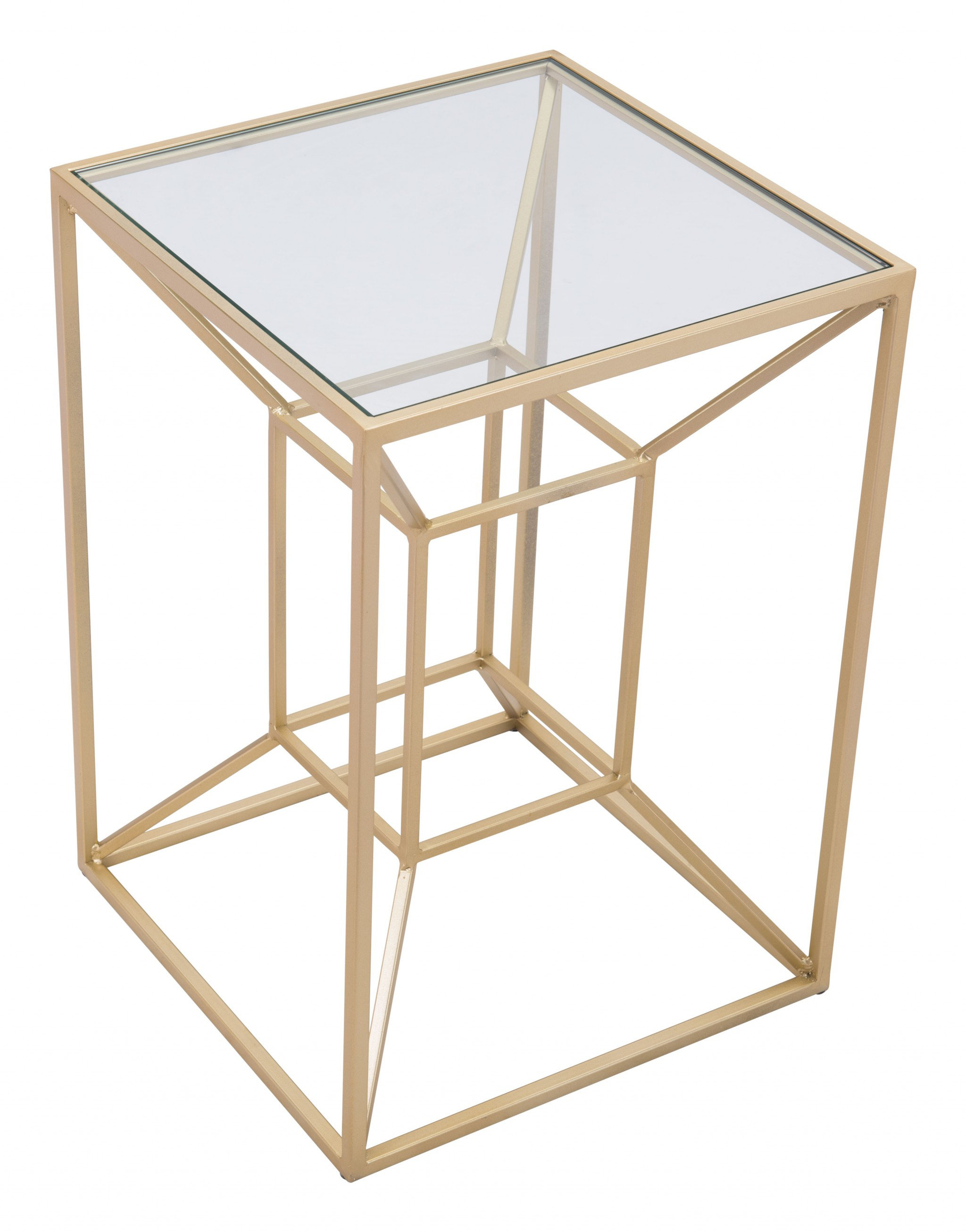 Everly Quinn Addisin Glass Top End Table | Wayfair
