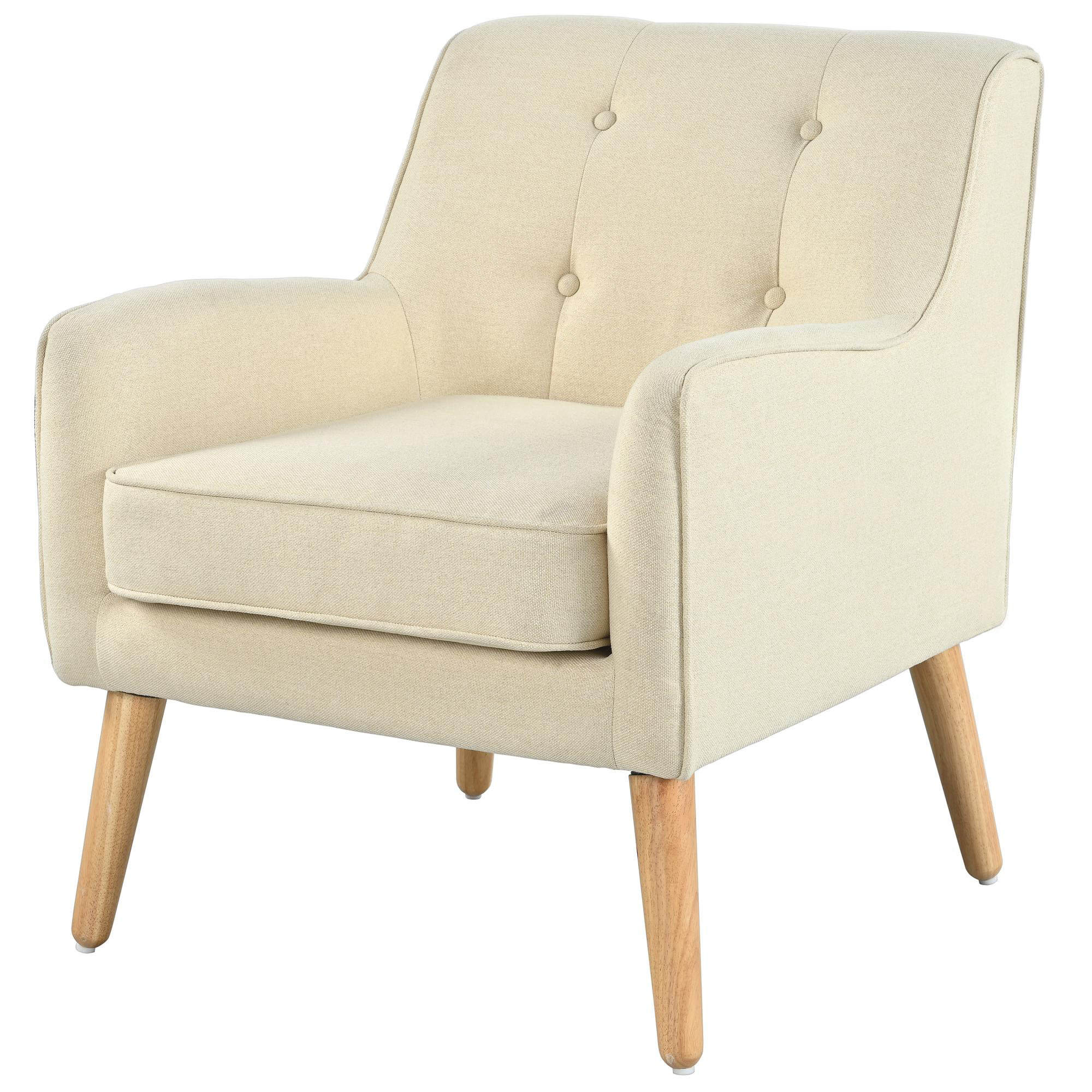 George Oliver Mid-Century Modern Armchair - Tufted Fabric Accent Chair ...