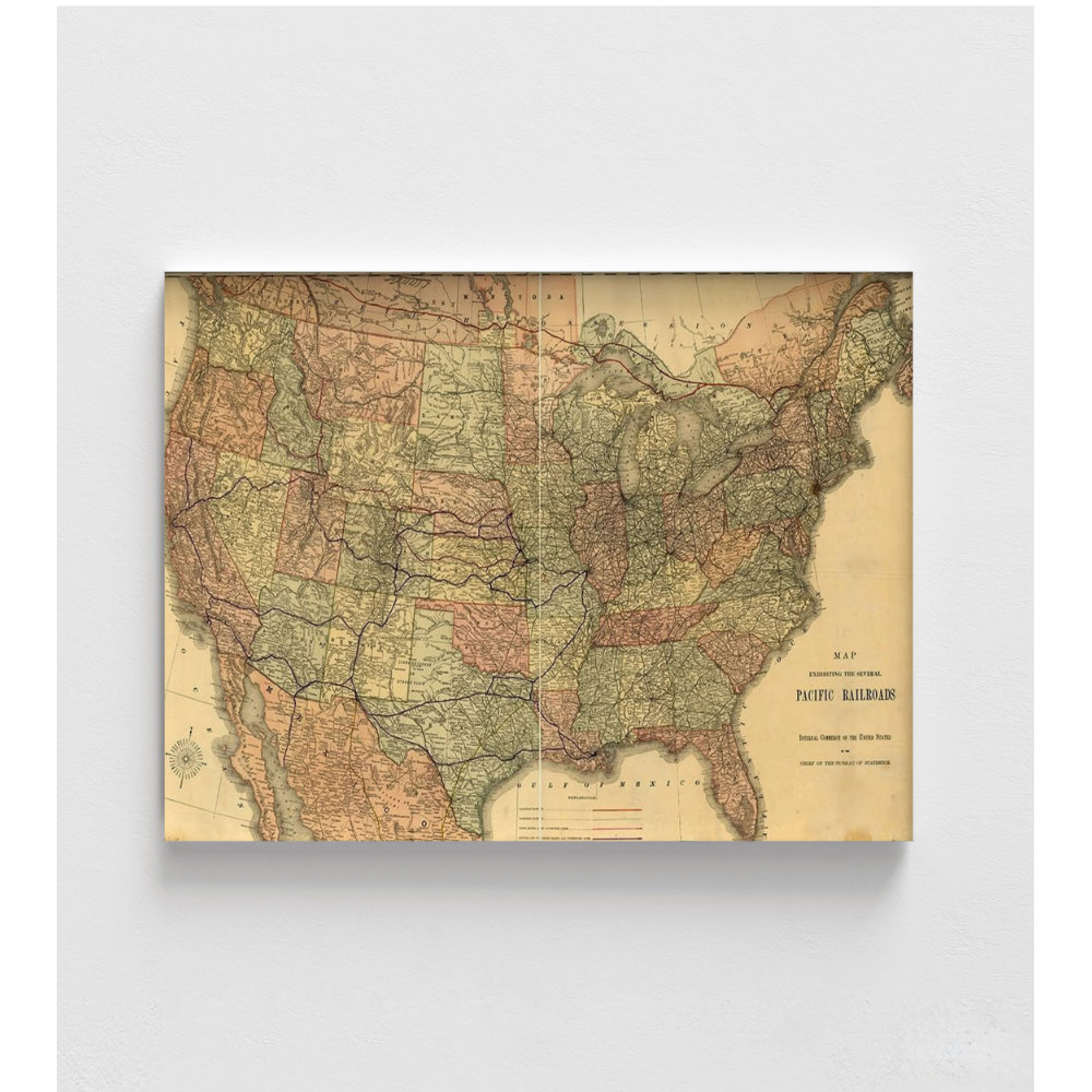WeFrameArt Pacific Railroads Of The United States 1883, Train History ...