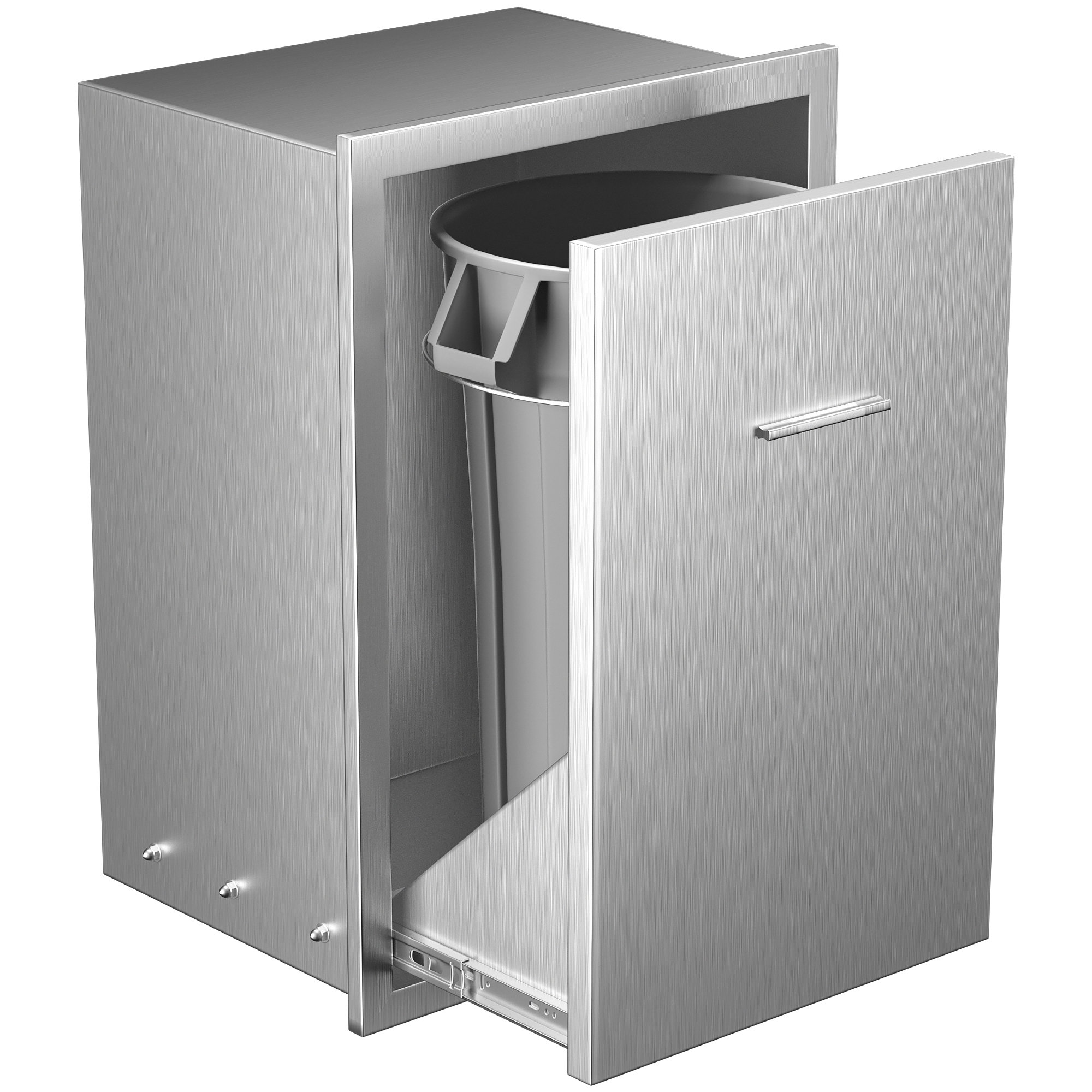 Orren Ellis Outdoor Kitchen Trash Drawer - Pull Out Stainless Steel ...