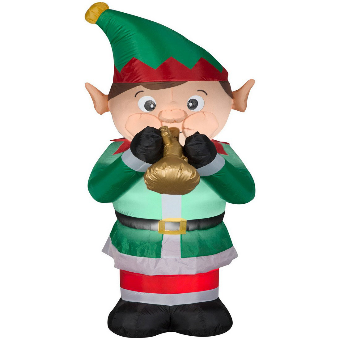 The Holiday Aisle® Inflatable Trumpet Playing Elf | Wayfair