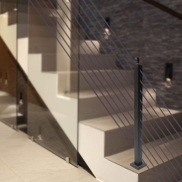 YXSUN 36'' H x 2'' W Black Metal Porch And Stair Railings | Wayfair