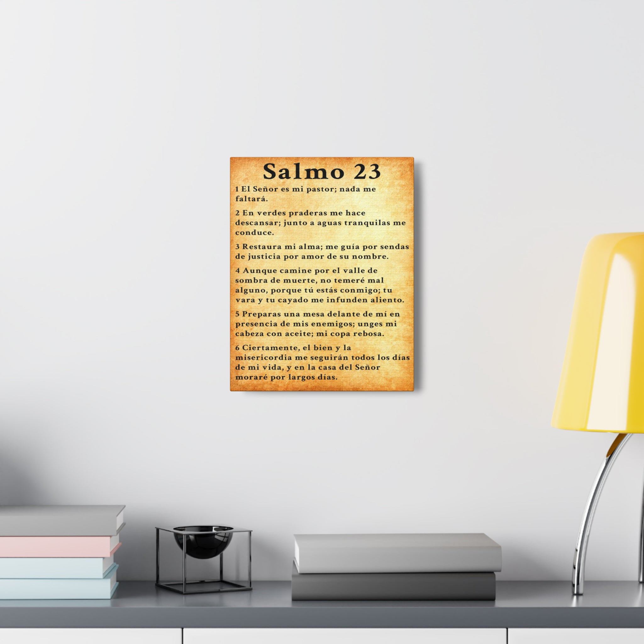 Latitude Run® Scripture Walls Salmo 23 Chapter Gold Christian Wall Art Print Ready to Hang ...