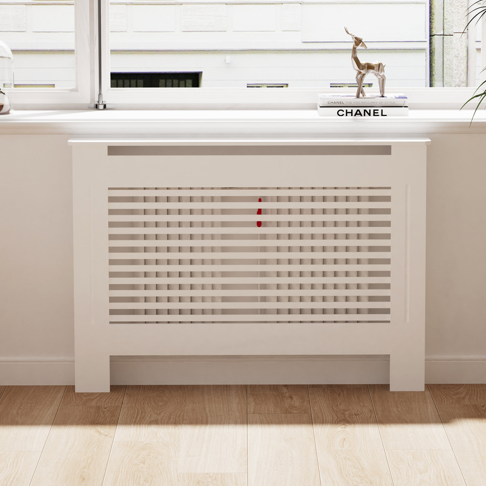 LUVODI Tall Horizontal Slats Radiator Cover Wood Cabinet Modern ...