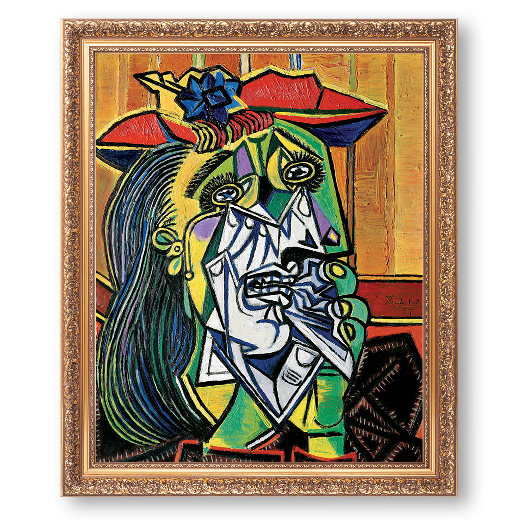 Vault W Artwork The Weeping Woman by Pablo Picasso,Gold Frame The World ...