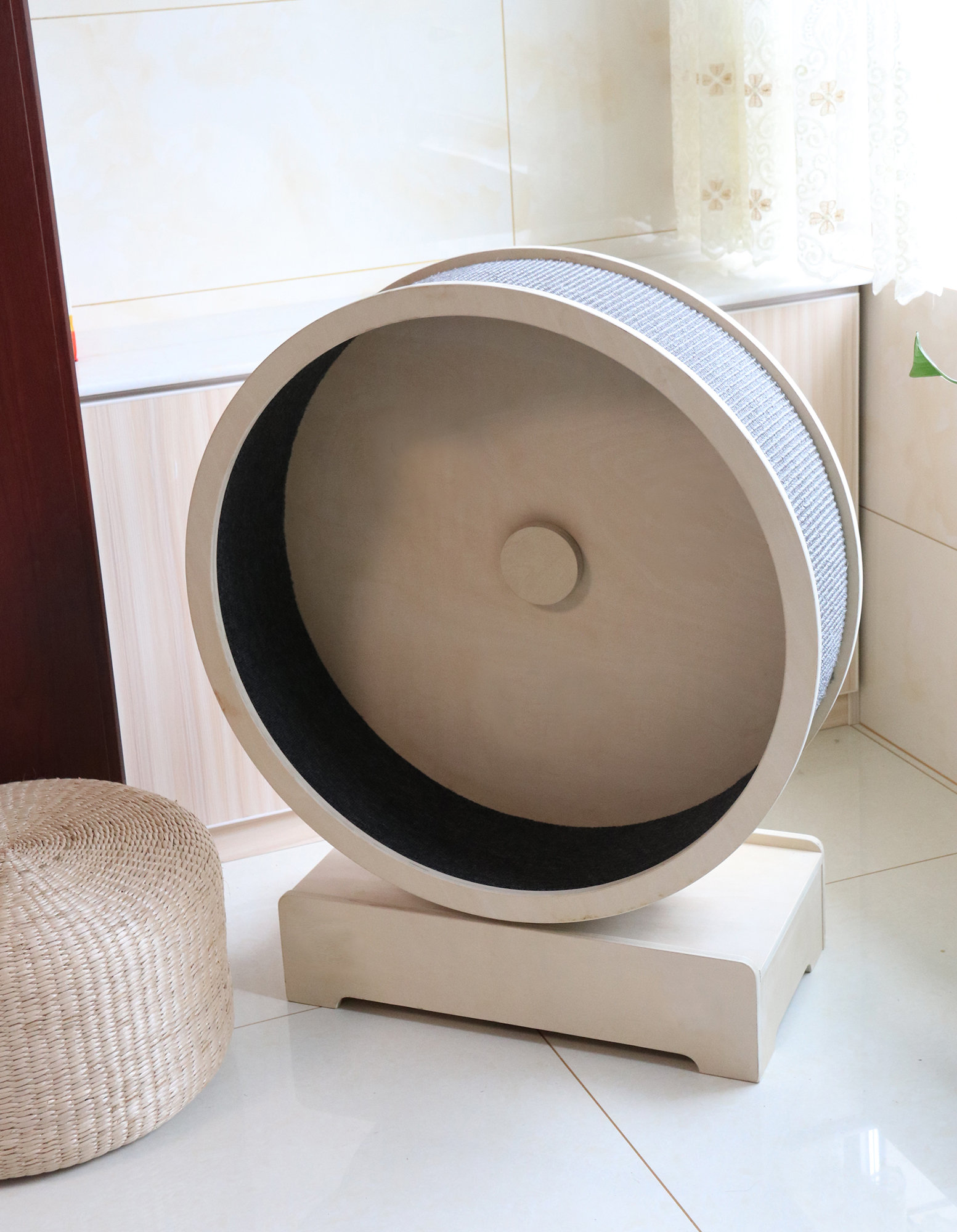 Penn Plax Cat Tree with Built-in Wheel –2 Tiers with 20” Diameter Wheel ...