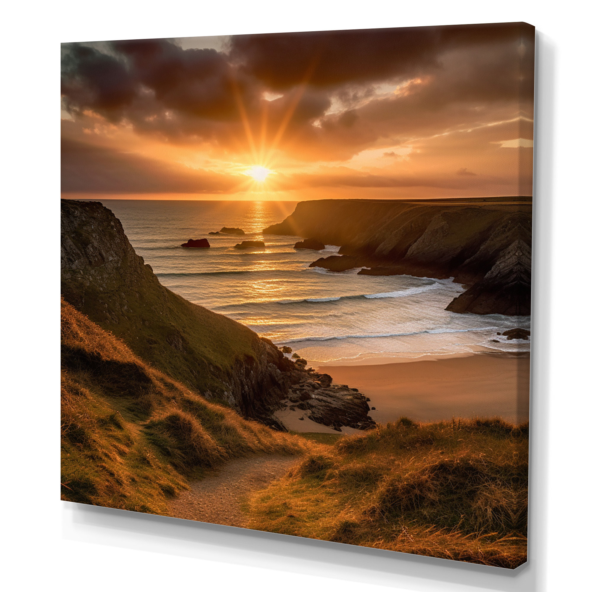 Highland Dunes Sandy Sunset II - Coastal Wall Art Living Room | Wayfair