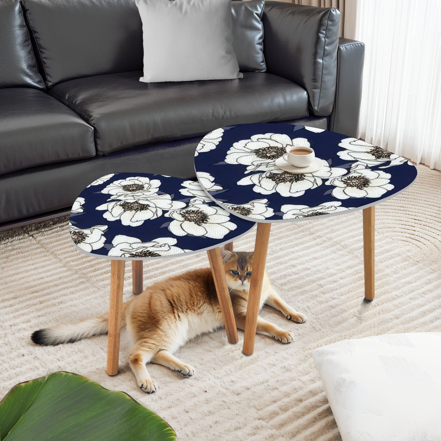 George Oliver Triangle Nesting Coffee Table Set of 2 Pretty floral ...