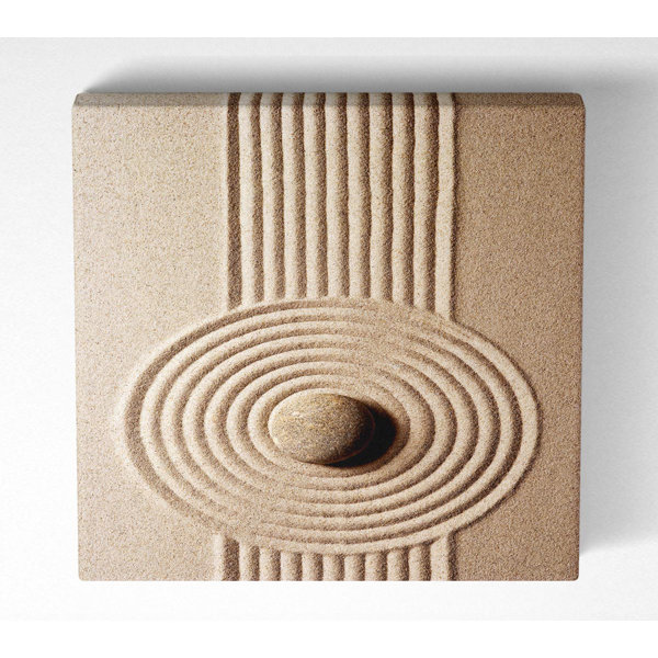 Metro Lane Circular Sand Script Zen - Wrapped Canvas Print | Wayfair.co.uk