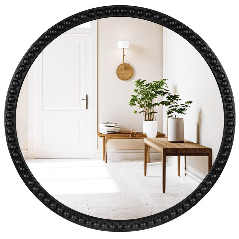 Dakota Fields Chelbe Round Wood Wall Mirror | Wayfair