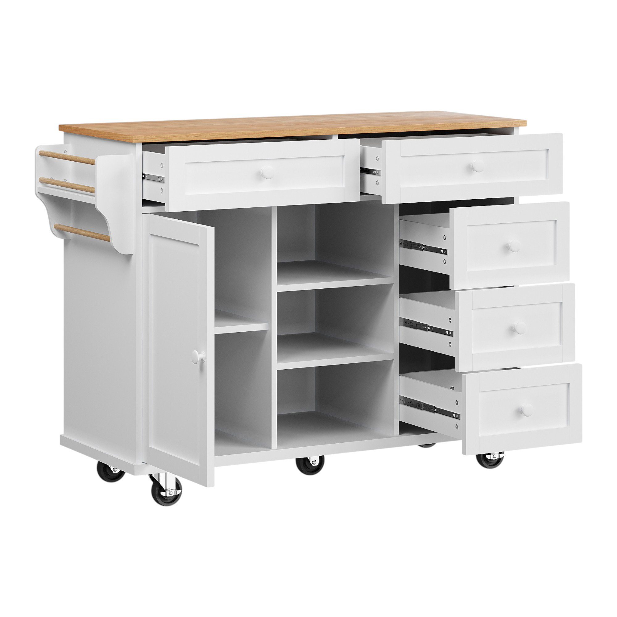 Lark Manor Mobile Kitchen Dining Trolley Combined Drawer-Storage ...