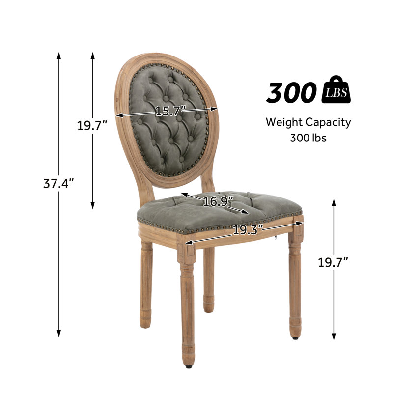 One Allium Way® Norland Tufted French Leather King Louis Back Parsons ...