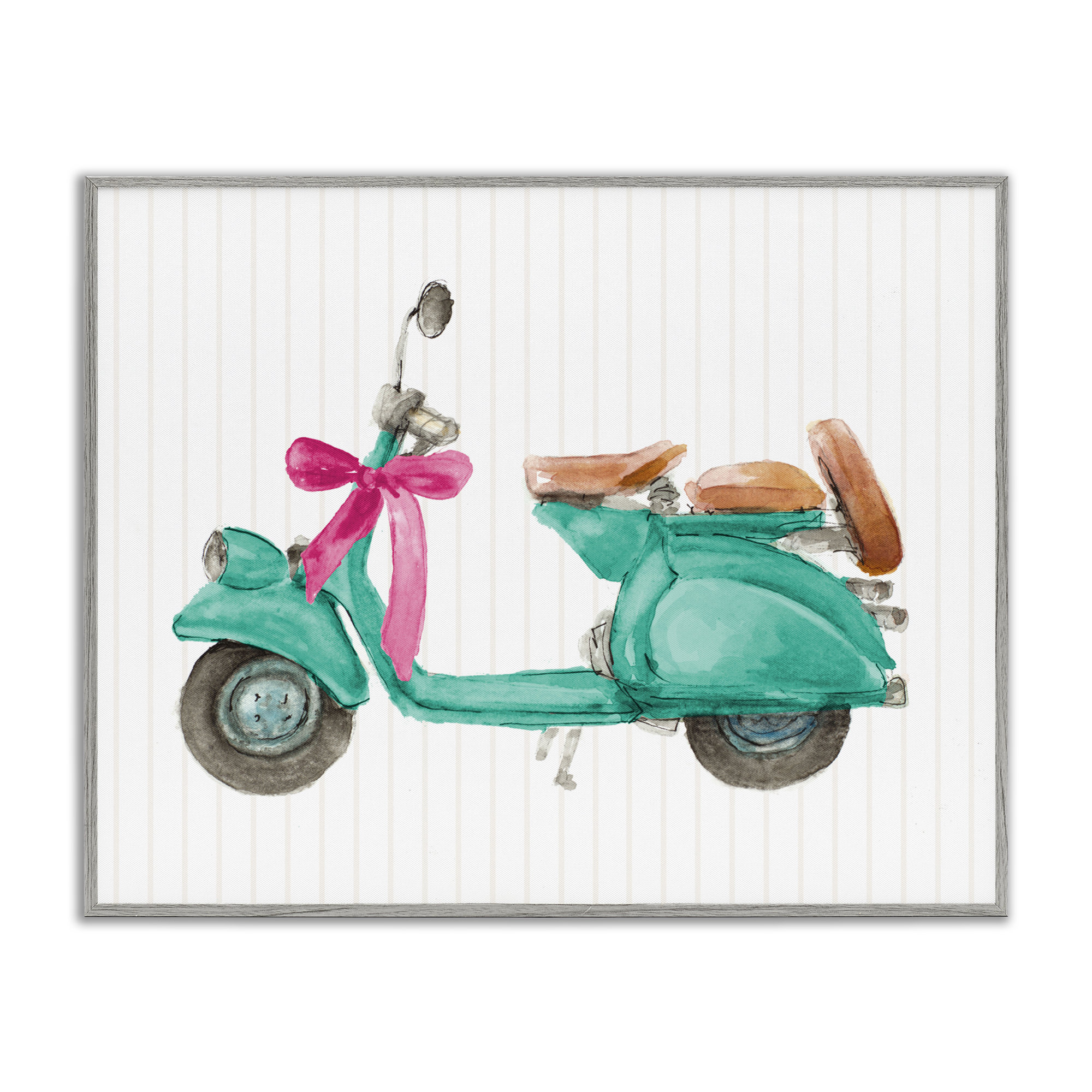 George Oliver Turquoise Scooter & Bow Framed Giclee Art by Lanie Loreth ...