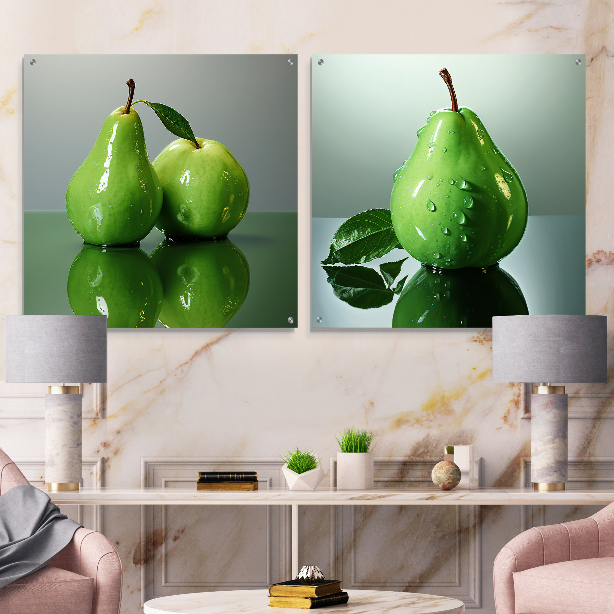 Latitude Run® Pearlescent Purity Pear Fruit - Fruits Acrylic Wall Art ...