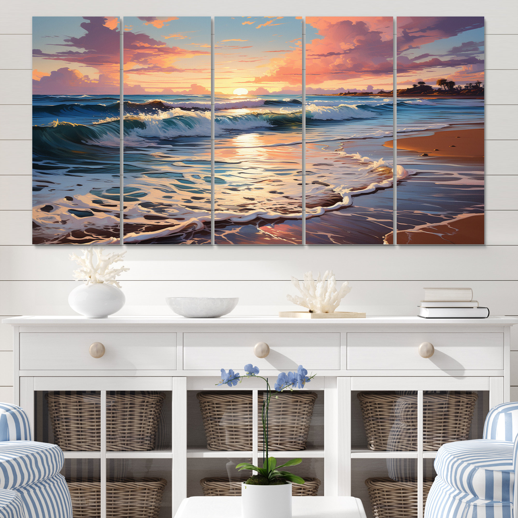 Design Art Beach Sandy Serenade II - Nautical & Beach Canvas Print - 5 ...