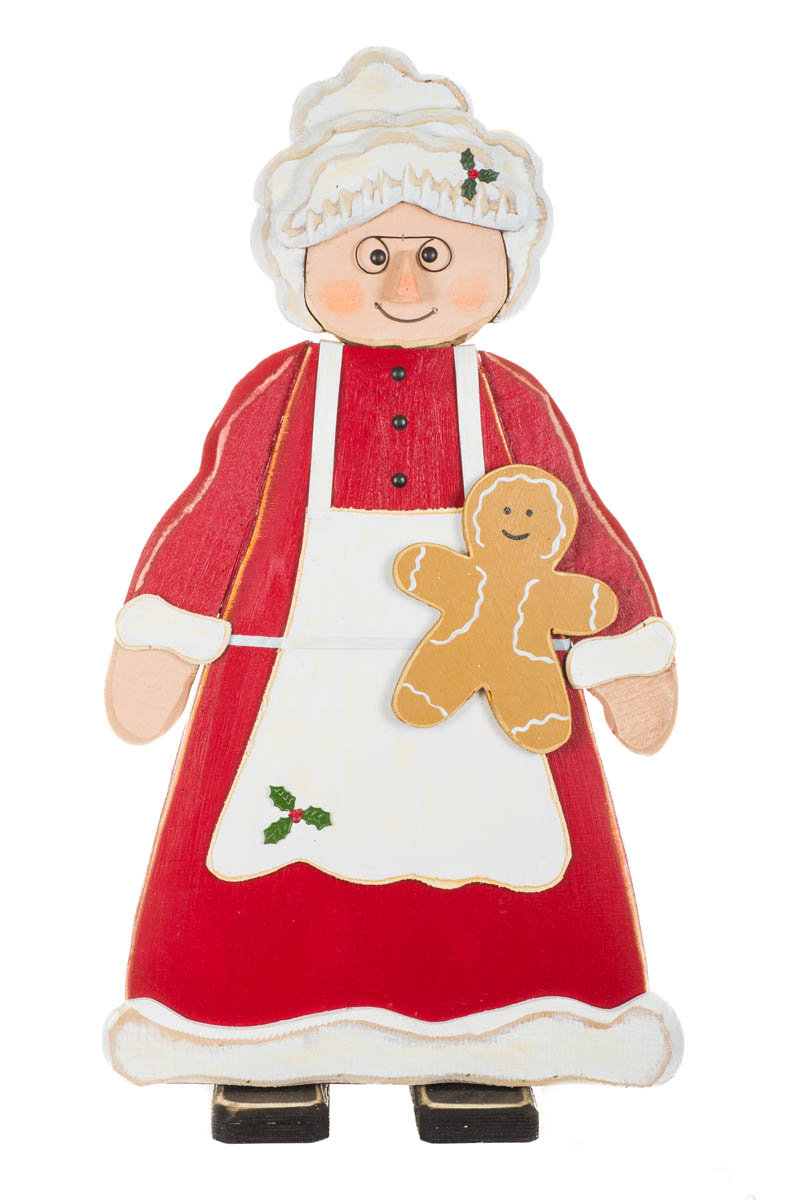 The Holiday Aisle® Décoration de père Noël rouge en bois avec un ...